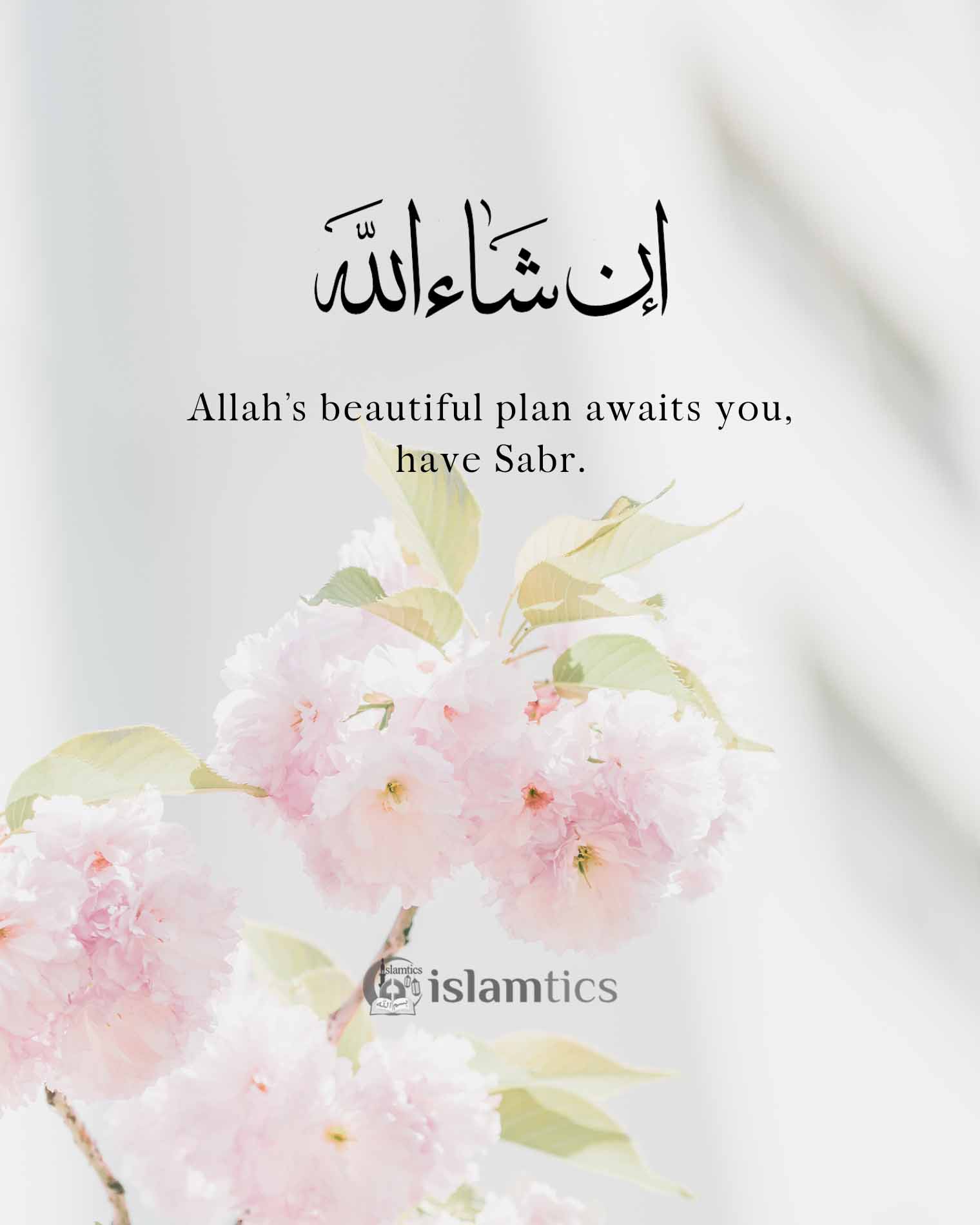 Allah’s beautiful plan awaits you, have Sabr. | islamtics