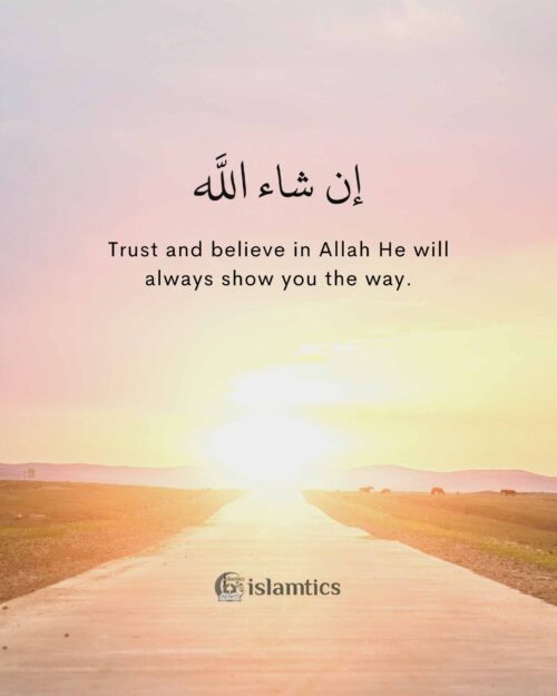 Trust and believe in Allah He will always show you the way. | islamtics
