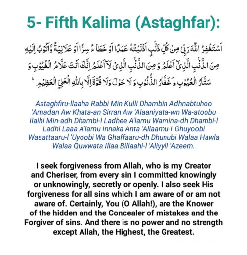 All 6 Kalimas in Transliteration, Arabic & Meaning | islamtics
