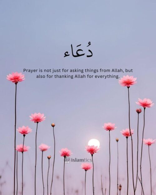 Prayer is not just for asking things from Allah, but also for thanking ...