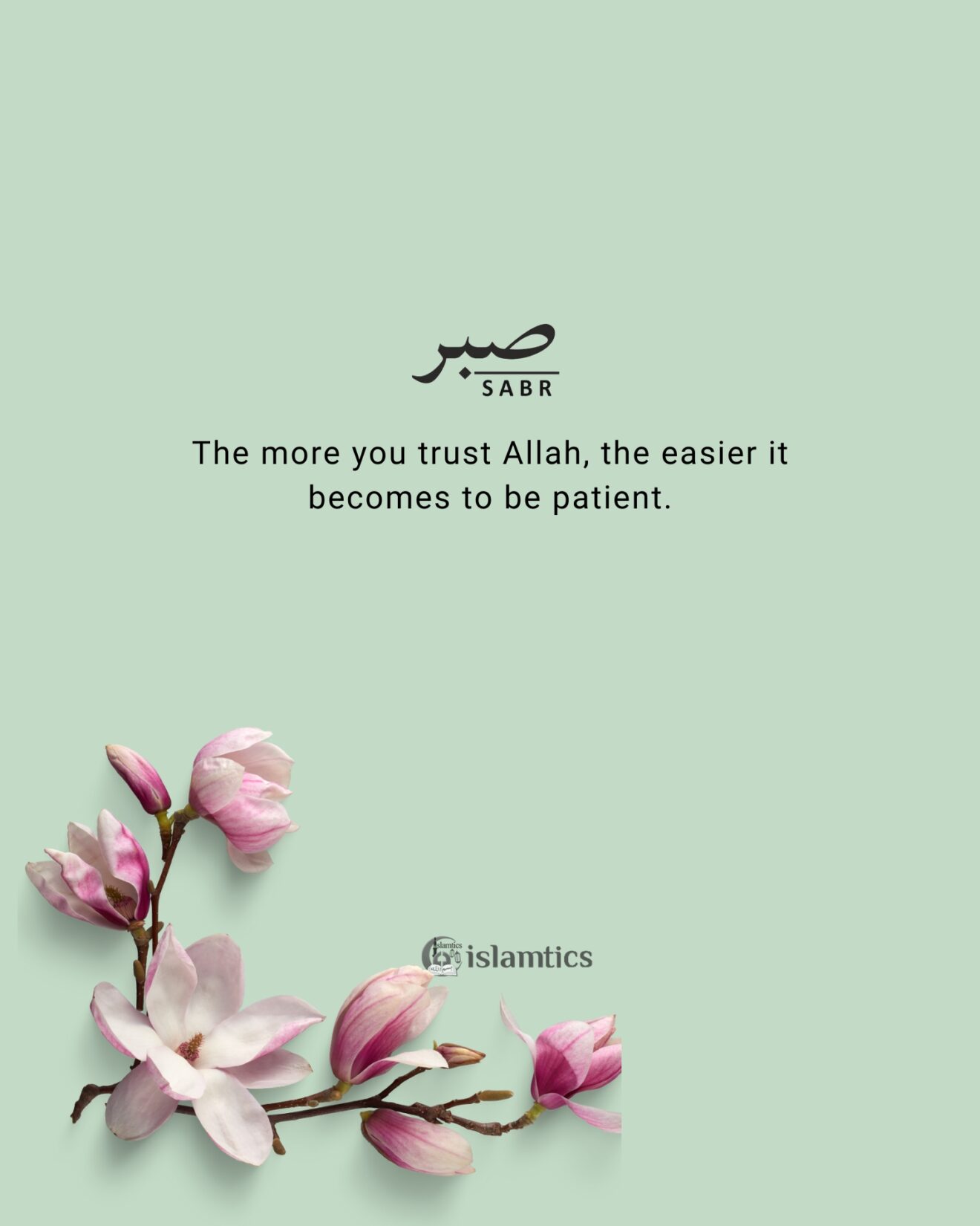 The more you trust Allah, the easier it becomes to be patient. | islamtics